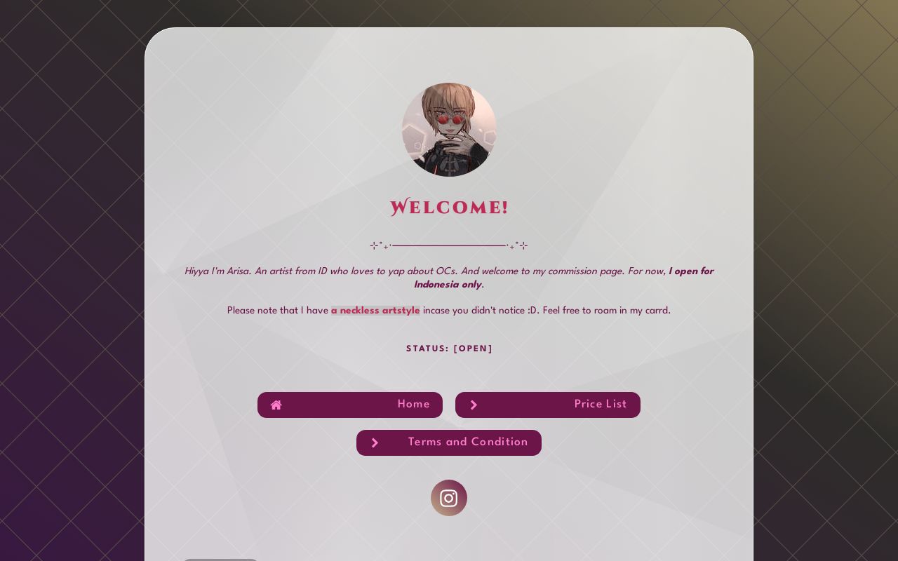 Arisa Commission Carrd